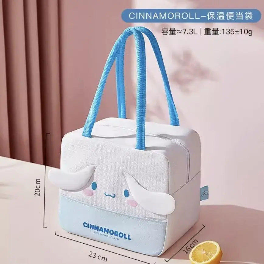 Bolsa Térmica Kawaii Sanrio – Hello Kitty, Kuromi, My Melody e Cinnamo