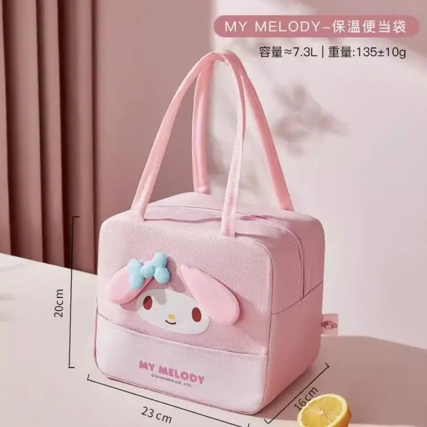 Bolsa Térmica Kawaii Sanrio – Hello Kitty, Kuromi, My Melody e Cinnamo